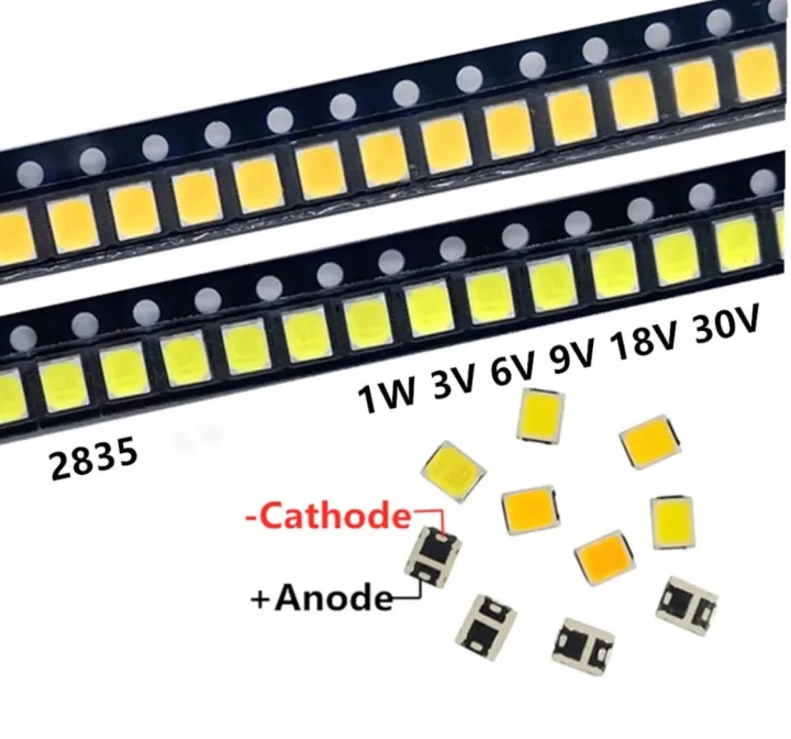 110pcs LED SMD 2835 1w 3v 6v 9v 18v 30v Chip Natural White | Daraz.lk