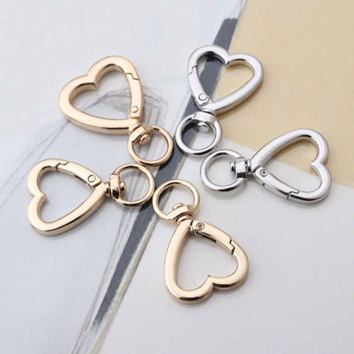 10PCS Openable Heart Spring Gate Rings - Snap Closure Trigger Clips for ...