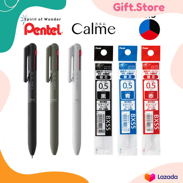 Pentel calme multi function ballpoint pen 3 systems (3C) and 2 colors + mechanical pencil (2S ...