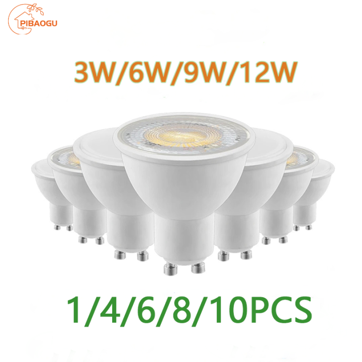 1-10PCS LED spot light GU10 AC220V LED energy saving bulb 3W 6W 9W 12W LED Lamp Spotlight Bulb ...
