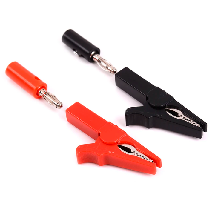 4pcs/Set 55mm Alligator Clip + Banana Plug, Test Probe With 4mm Banana ...