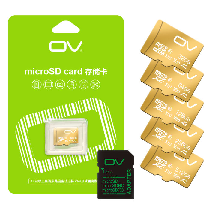 OV Original Gold TF Memory Card V30 U3 32GB 64GB 128GB 256GB 512GB High ...