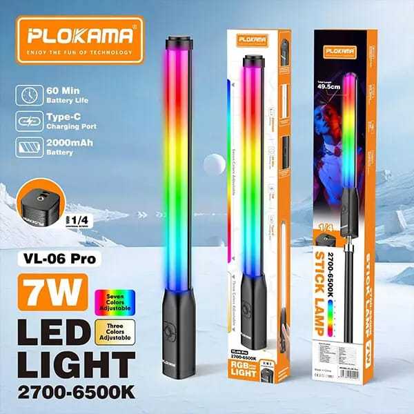 Plokama VL06 Pro Stick Light | RGB LED Tube Light for Video ...