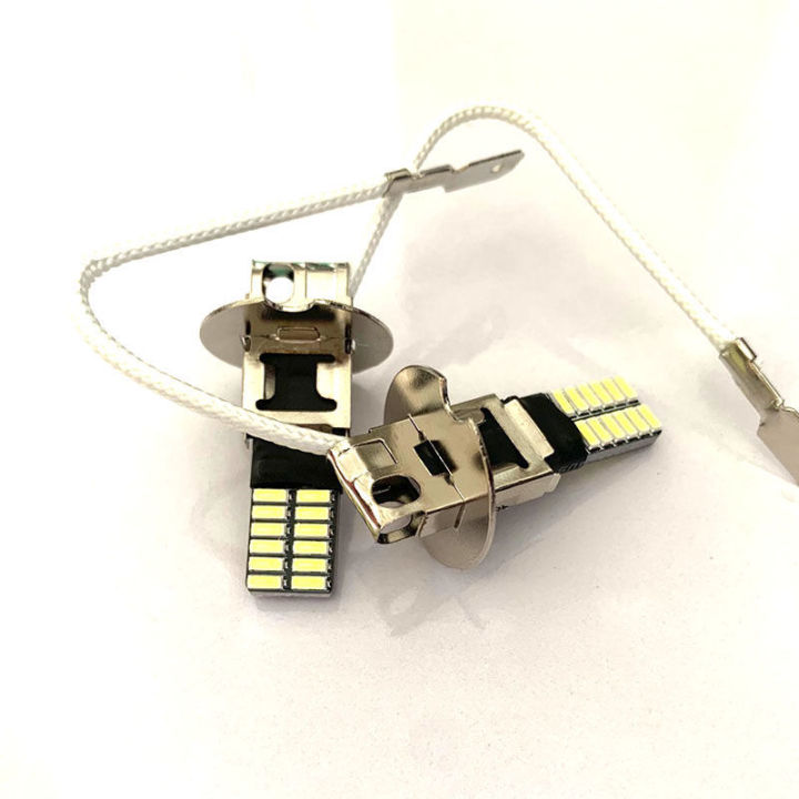 2pcs H3 2835 24 SMD LED Car Truck Auto Xenon White Lamp Fog Light DRL ...