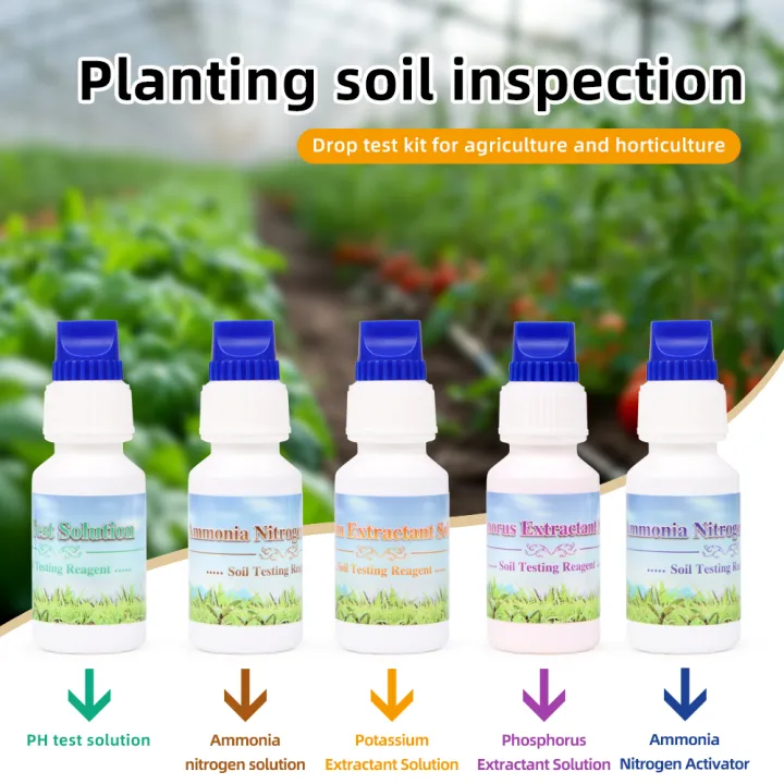 4 in 1 Soil Test Solution Kit PH kalium Phosphorus Nitrogen Measuring ...