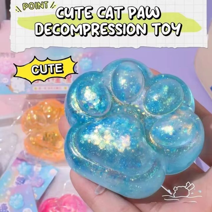 Cat Paw Taba Squishy Toy – Ultra-Soft Stress Relief Squeeze Toy with ...