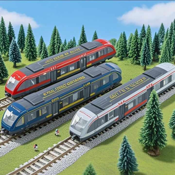 1/3PCS Toy Train Set High Speed Locomotive Engine Die Cast Model Car ...
