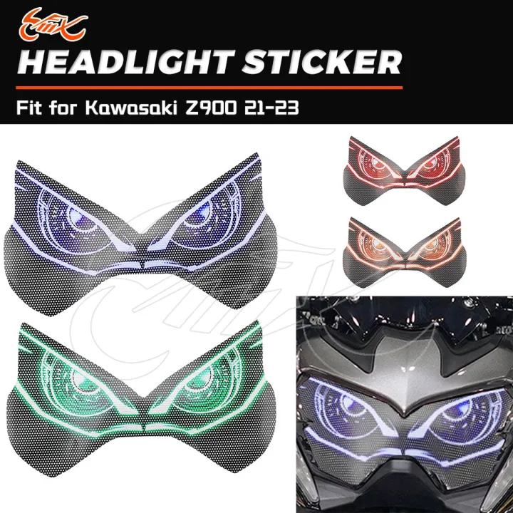 Motorcycle Front Fairing Headlight Sticker Head Light Protection Eye ...