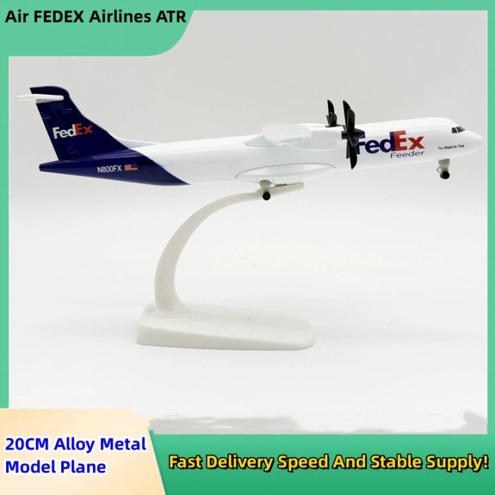 Airplane Toy 20cm Fedex ATR Airplane Model Aircraft Diecast Metal Alloy ...