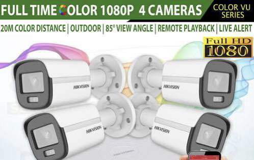 Hikvision Full color CCTV camera 4pcs | Daraz.lk