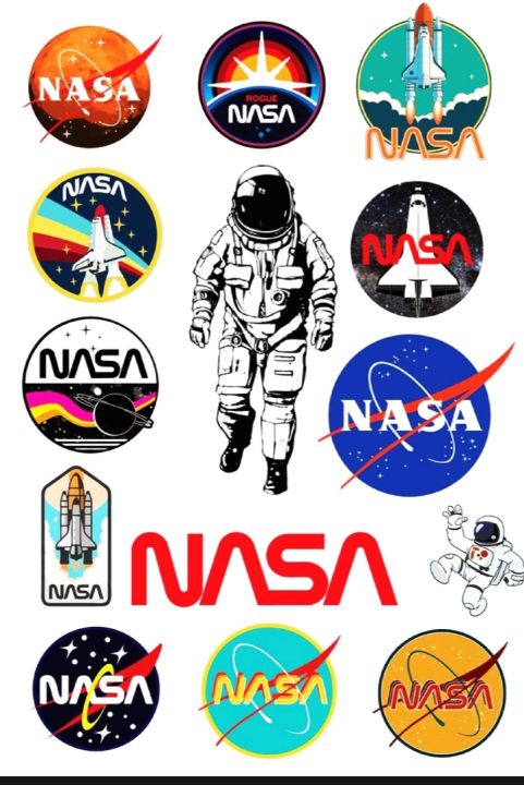 NASA Sticker Pack – 14 Cosmic Designs for Space Lovers 🚀 | Daraz.pk