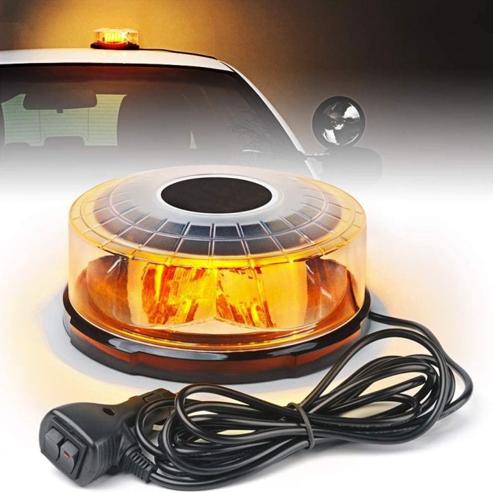 Yellow 24 LED Car Roof Ceiling Magnetic Mounted Police Strobe Emergency ...