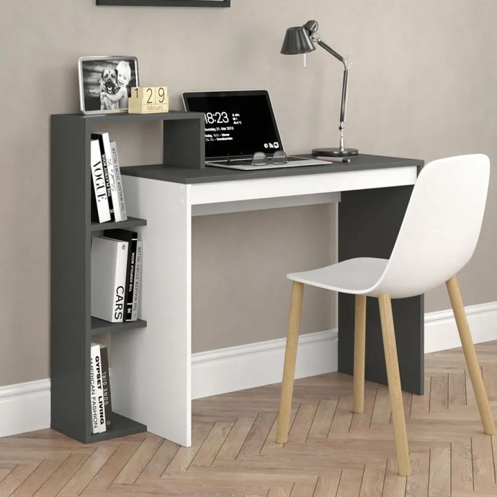 new simple and Smart computer Table with side rack shelves space saving ...