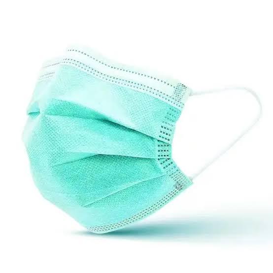 Disposable 3-Layer Face Mask (Green) – Medical Use, Soft Cotton Earloop ...