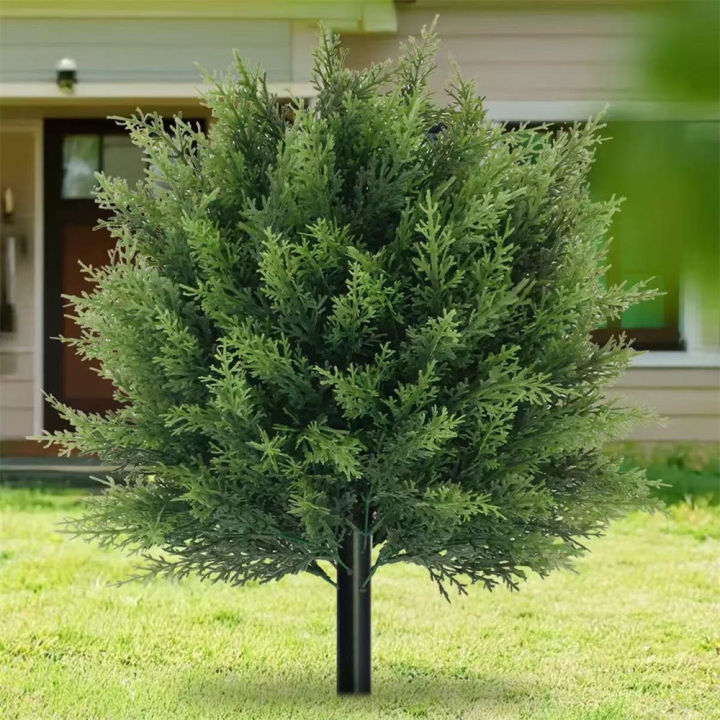 Artificial Cedar Topiary Trees Indoor Out Realistic Cypress Plants ...