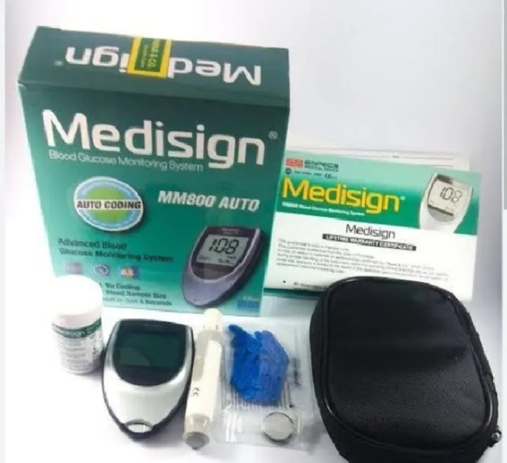 MEDISIGN GLUCOMETER WITH 25 STRIPS + 10 FREE STRIPS + 10 LANCETS + 10 ...