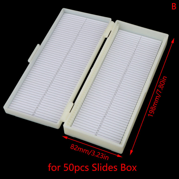 Plastic Microscope Glass Slide Storage Box 25/50/100pcs Prepared ...