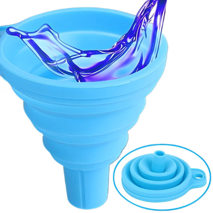 Universal Foldable Car Engine Funnel Silicone Liquid Funnel Washer ...