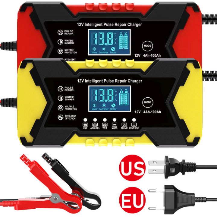 12V 6A Full Automatic Car Battery Charger Power Pulse Repair Chargers ...