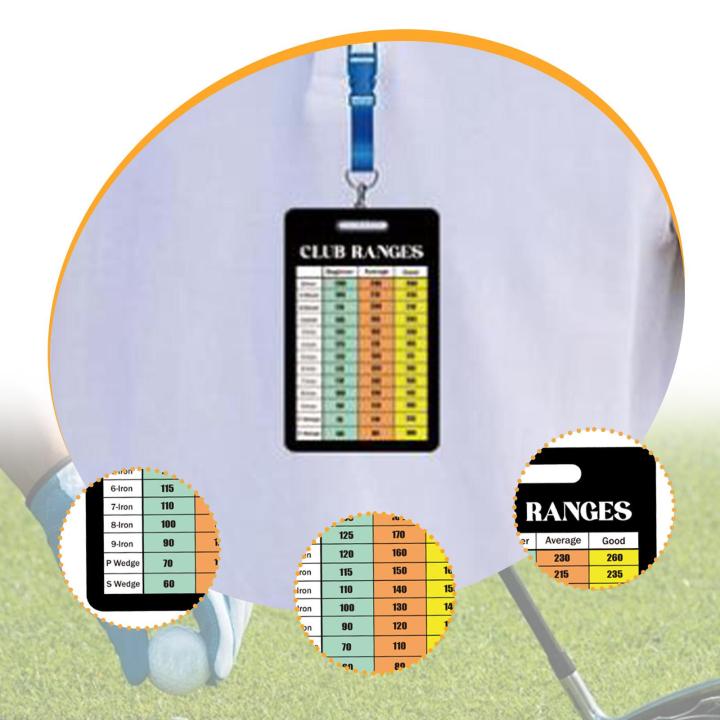 Golf Club Range Chart Card Gift Easy Carry Essentials Tool Quick ...