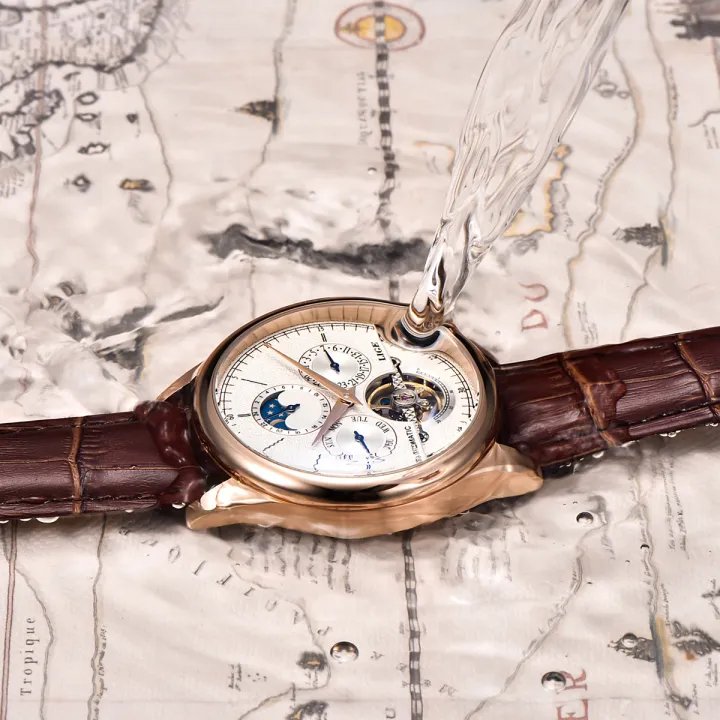LIGE Mechanical Wristwatches Watches for Man Watches Golden Bridge ...