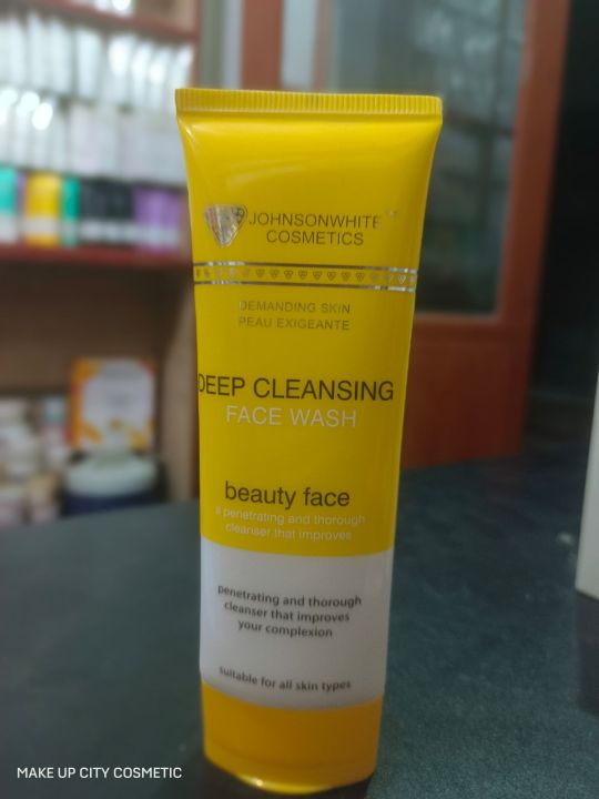 JOHNSON WHITE COSMETICS DEEP CLEANSING FACE WASH -100ML | Daraz.pk