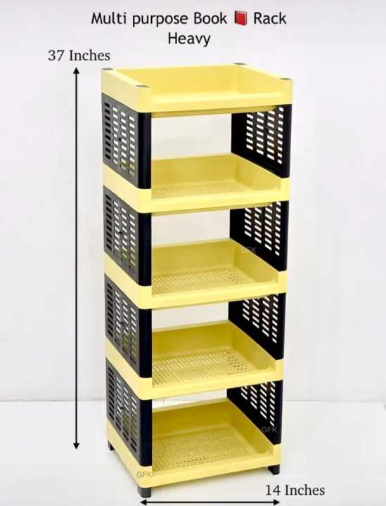 Book Rack / Storage Rack / Book Shelf 5 Layer Multipurpose Plastic ...