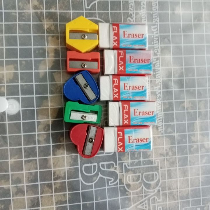eraser5 shapner5,eraser shapner set | Daraz.pk