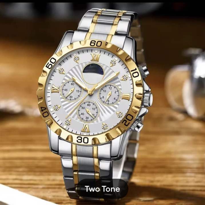 New luxury stainless steel chain quartz analog wrist watch for men’s ...