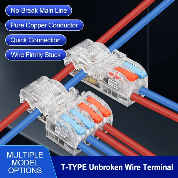 T Type Splitter Terminal Block, 10PCS Wire Quick Connector Break Free ...