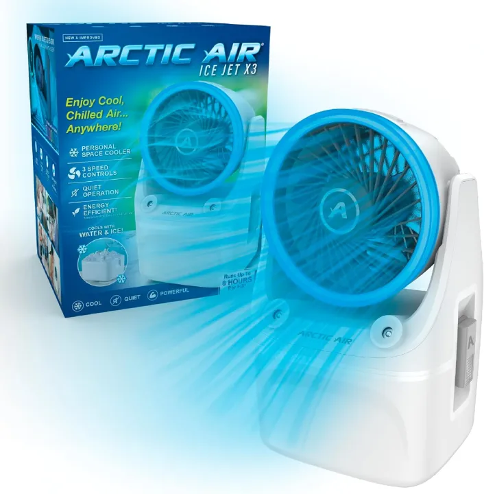 Arctic Air Ice Jet X3 Portable Air Cooler,Dual Mist Modes, Up to 8-Hour ...