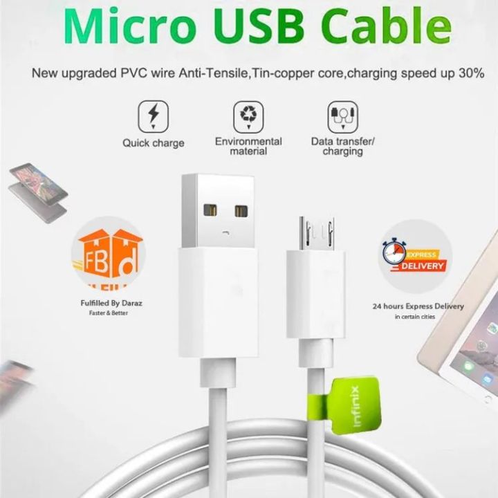 Micro USB cable 6A Orgnal copper wire | Daraz.pk