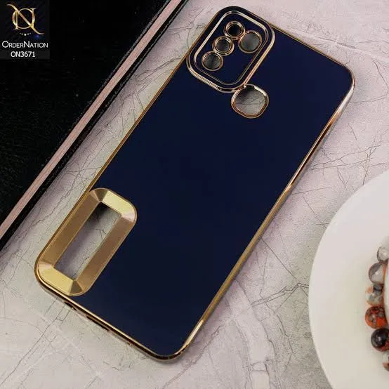 infinix hot 10 play golden chorme cover | Daraz.pk