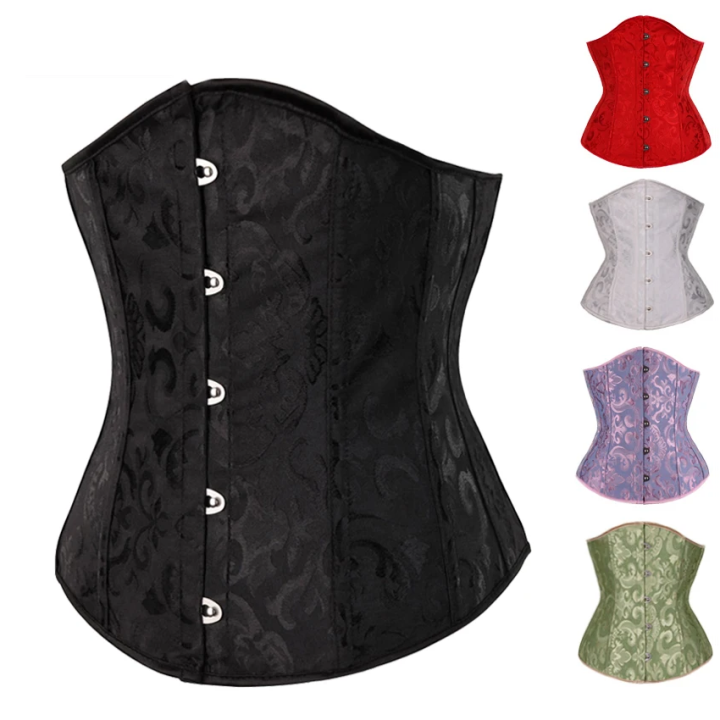 Underbust Corset Floral Push Up Boned Bustier Gothique Korsett For ...