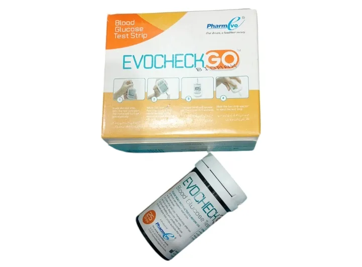 EVOCHECK GO GLUCOMETER SUGAR TESTING STRIPS 1 X 25 ONLY STRIPS + 10 ...
