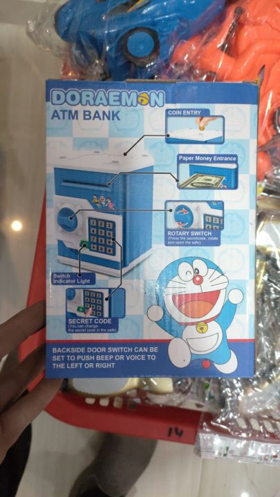 Doremon Electronic Mini Locker Saving Money Plastic ATM Bank for Kids ...