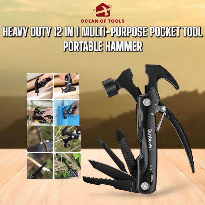 Heavy duty DIY 12 in 1 Multi-purpose Pocket tool Portable hammer for ...