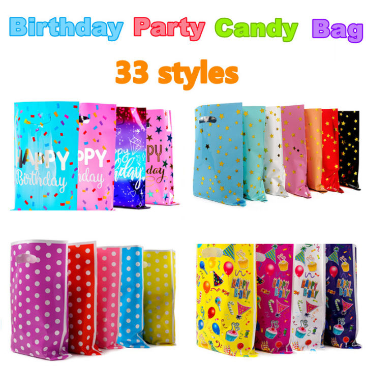 20pcs Printed Gift Bags Polka Dots Plastic Candy Bag Child Party Loot ...