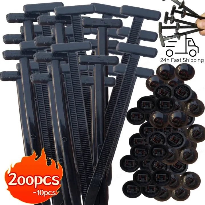 20-200pcs Nylon Universal Cable Tie Buckle Pin and Button Zip Ties Self ...
