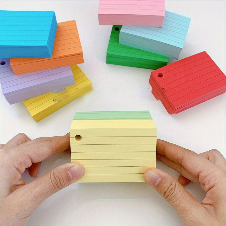 100 Sheet Lined Colored Index Cards ,Ruled Flashcards for Study ...