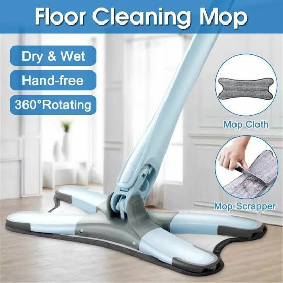 X Shape Microfiber Mop For Floor Cleaning Hands-Free Squeeze Microfiber Flat Mop System 360 ...
