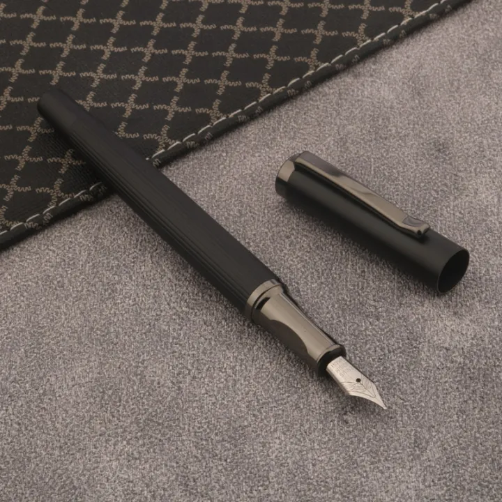 1pc metal fountain pen black Gun gray Roman Column Student Stationery ...