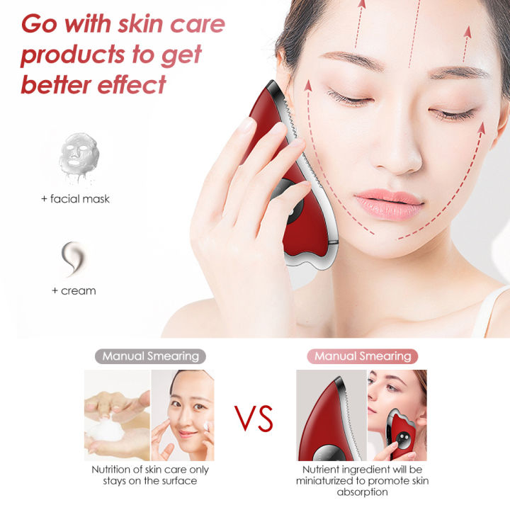 Electric Face Lift Guasha Ser Board Neck Sing Vibrating Wrinkle Removal ...