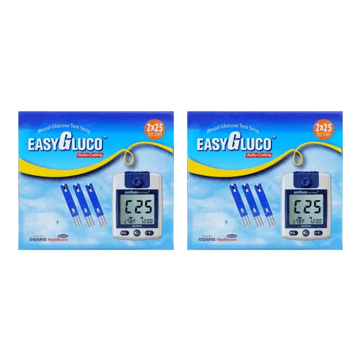 EASY GLUCO GLUCOMETER SUGAR TESTING STRIPS 2 X 50 ONLY STRIPS + 25 ...