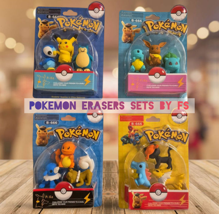 Erasers Pokemon Series | 4 Different Types of Sets | Ideal Cute Fancy ...