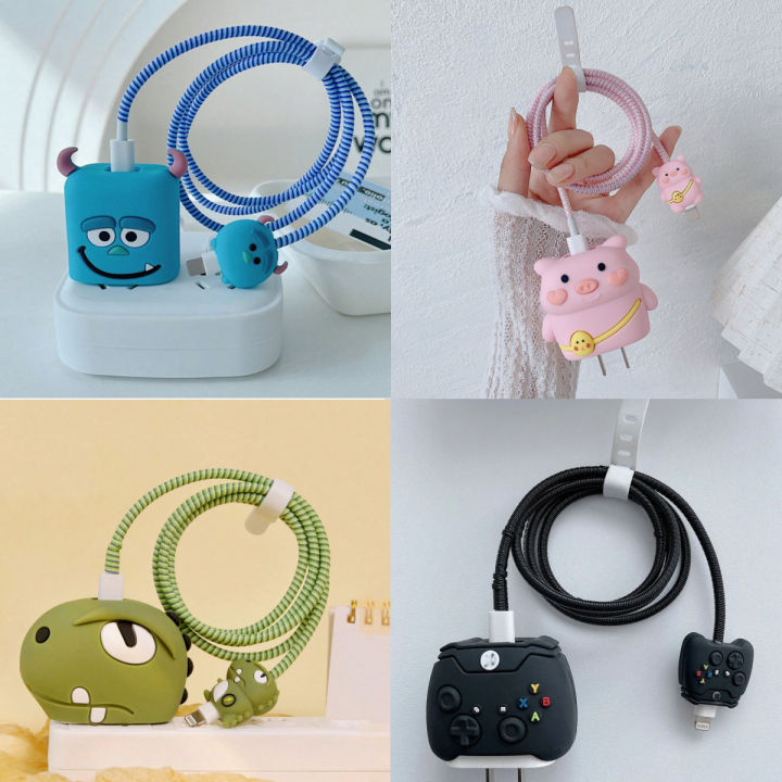 Cute 3D Charger Protector Cable Organiser for IPhone 15 14 13 12 Pro ...