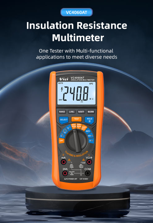 VC4060AT True RMS 2-in-1 Insulation Resistance Tester & Multimeter ...