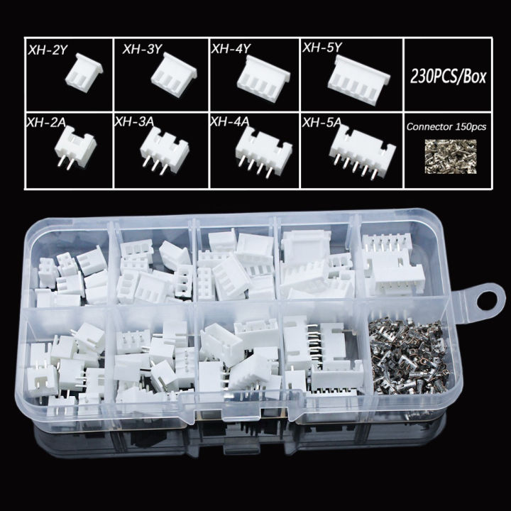230 Pcs XH2.54 2p 3p 4p 5pin 2.54mm Pitch Terminal Male And Female ...