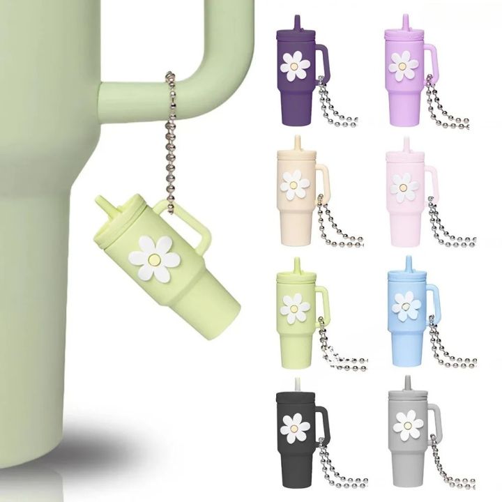Silicone Tumbler Milk Tea Charms Keychains Accessories for Stanley ...