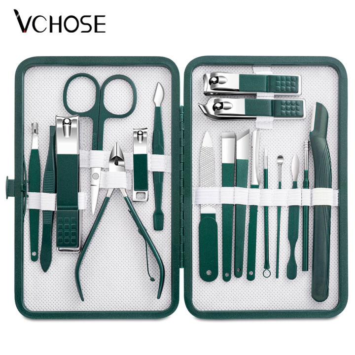 Stainless Steel Nail Clipper Set Grooming Tool Set With Portable Case ...